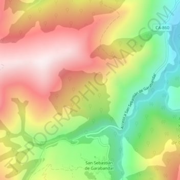 Топографическая карта Garabandal, высота, рельеф