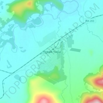 Топографическая карта Novaya Chara, высота, рельеф
