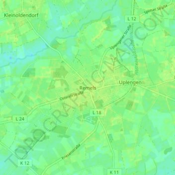 Топографическая карта Remels, высота, рельеф