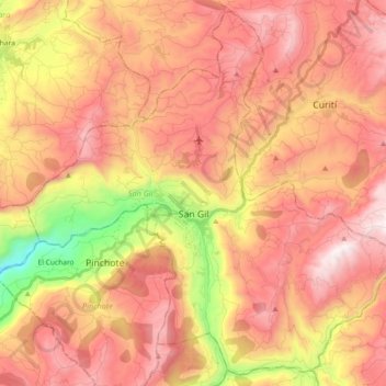 Топографическая карта San Gil, высота, рельеф