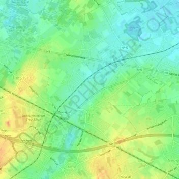 Топографическая карта Erpe, высота, рельеф