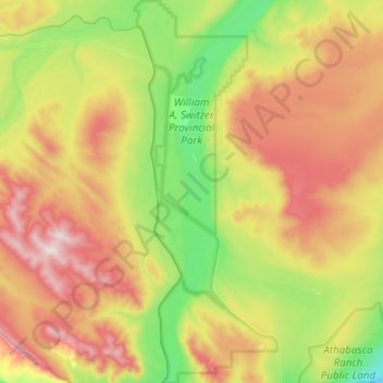 Топографическая карта William A. Switzer Provincial Park, высота, рельеф