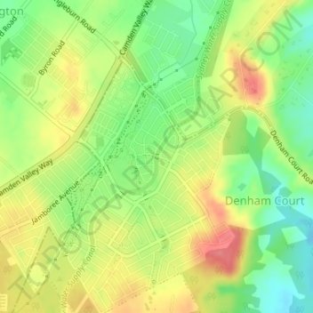 Топографическая карта Sydney Water Supply Canal, высота, рельеф